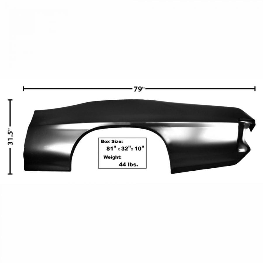 1970-1972 Pontiac GTO Quarter Panel Skin Dr Side